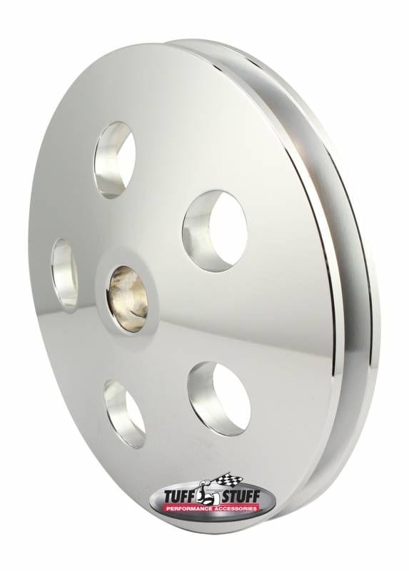 Single V-Groove Power Steering Pully, Chrome — Automotive Fittings