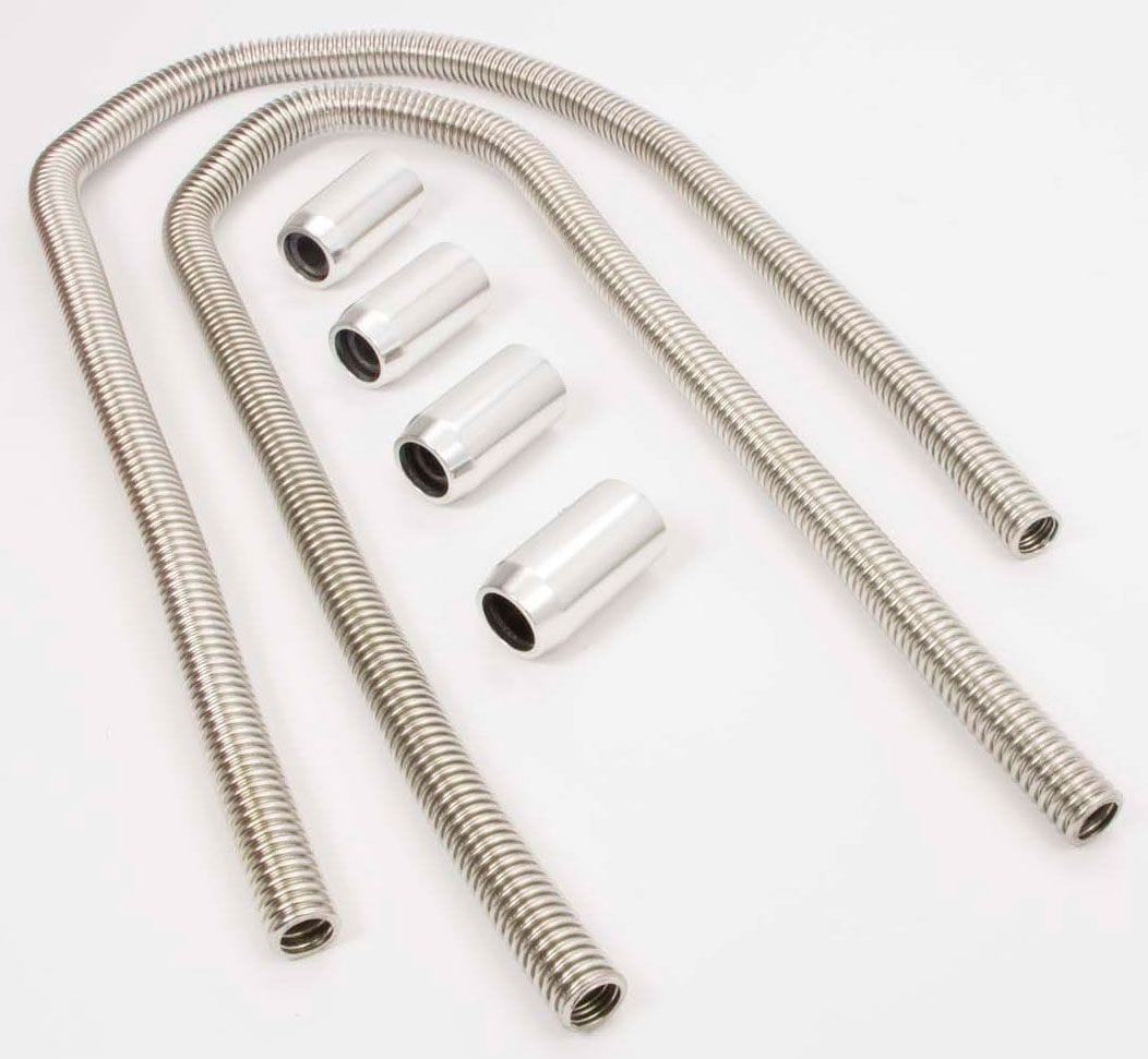 Stainless Steel Radiator Hose Kit, 44" Hose Length with Chrome End Cap ...